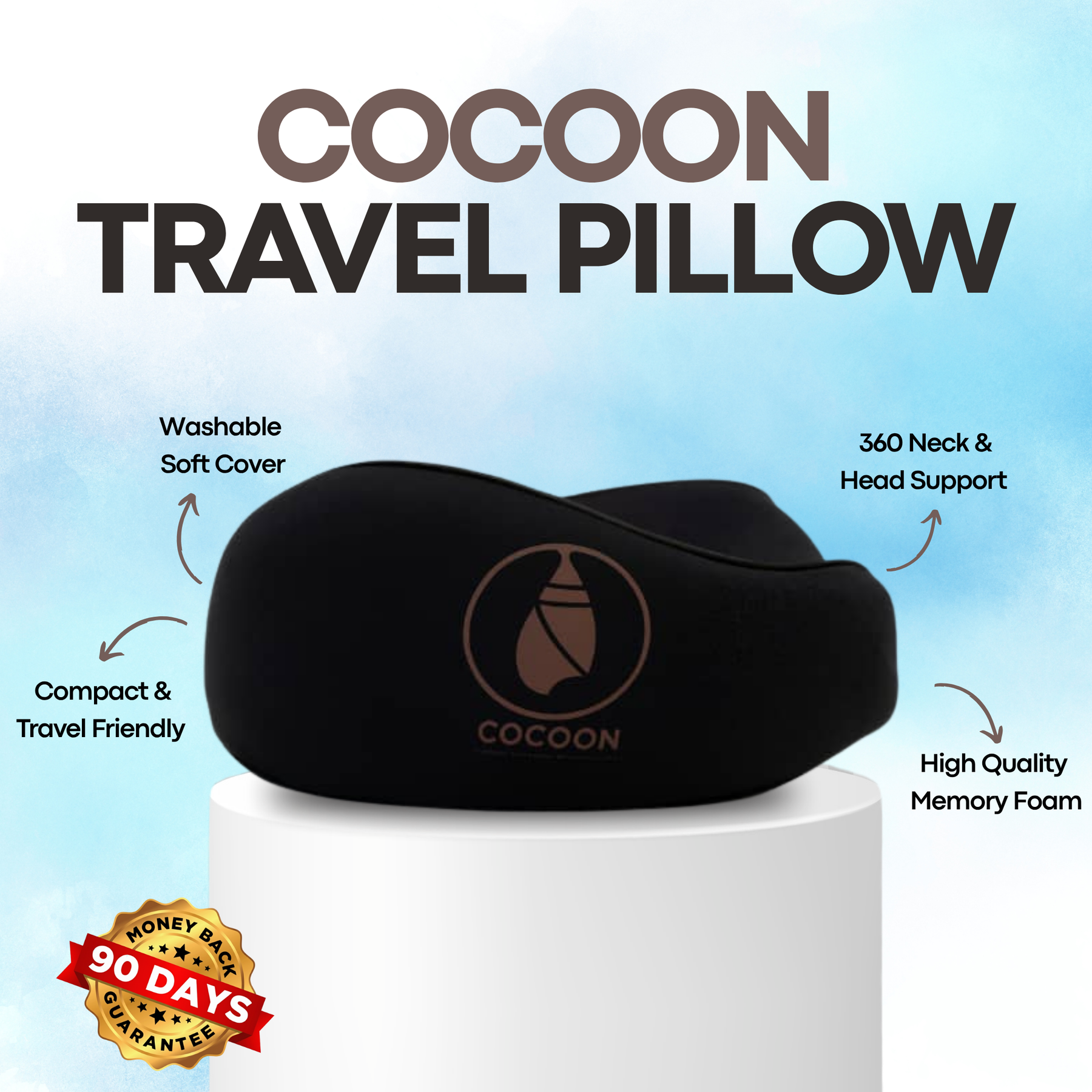 The Cocoon Travel Pillow provides 360° support for your head and neck ...